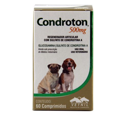 Condroton 500mg 60 comprimidos Vetnil Suplemento Cães Gatos | App Pharma