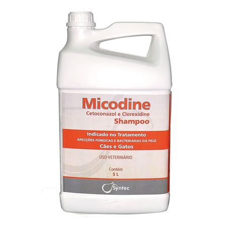Shampoo Micodine 5L Syntec Cães Gatos e Equinos Fungos e Bactérias ...