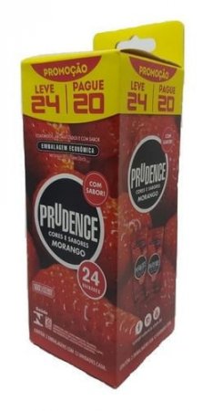 Preservativo Lubrificado Cor & Sabor Morango 24 unidades Prudence | App ...